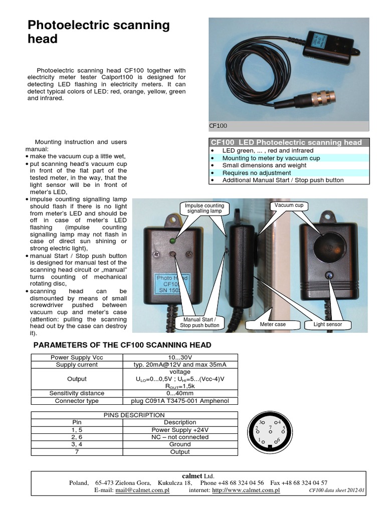 CF100 Data Sheet | PDF | Light Emitting Diode | Power Supply