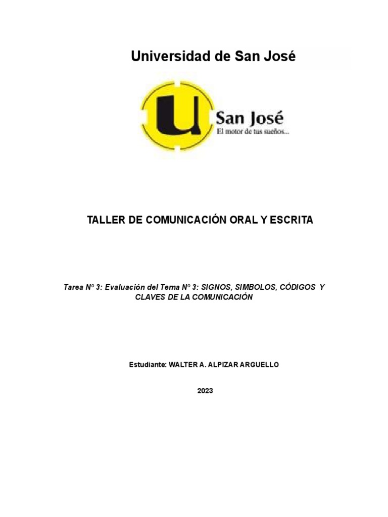 TAREA #3 Signos Codigos | PDF | Comunicación | Los símbolos