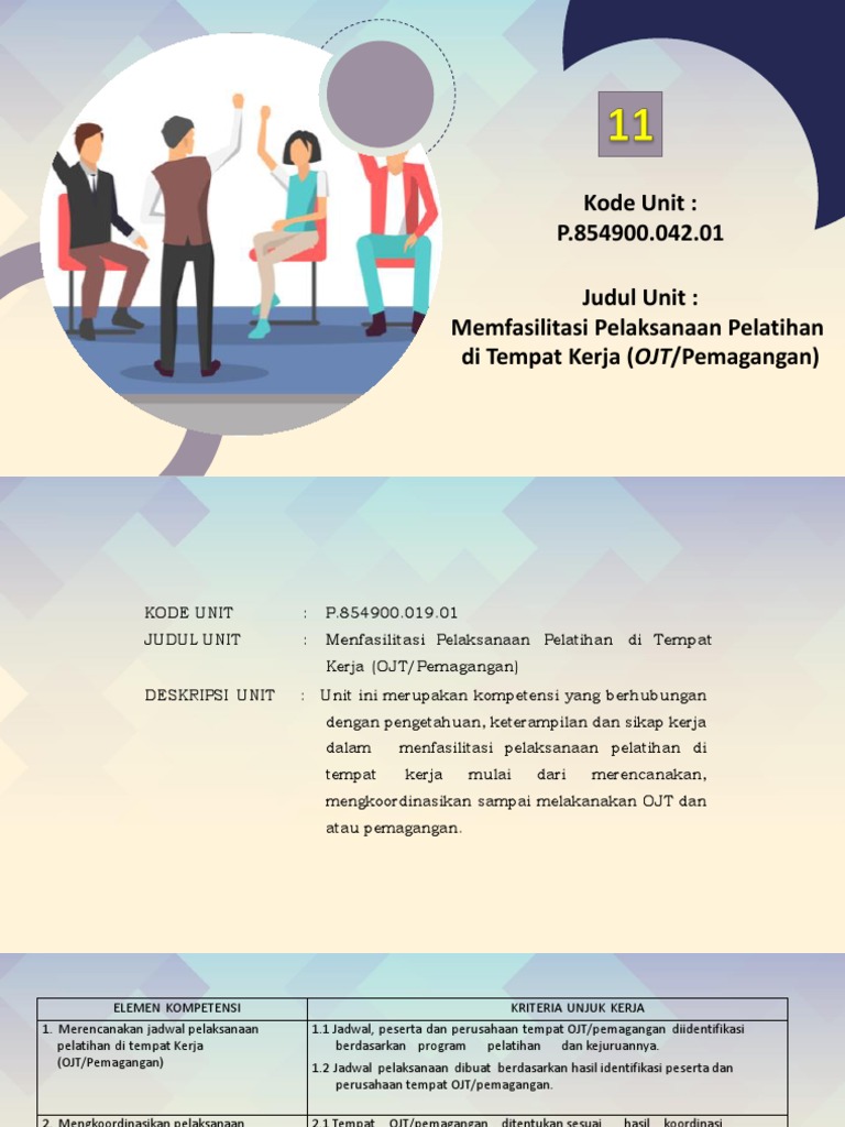 11 UK - 11 Memfasilitasi Pelaksanaan Pelatihan Di Tempat Kerja - OJT | PDF