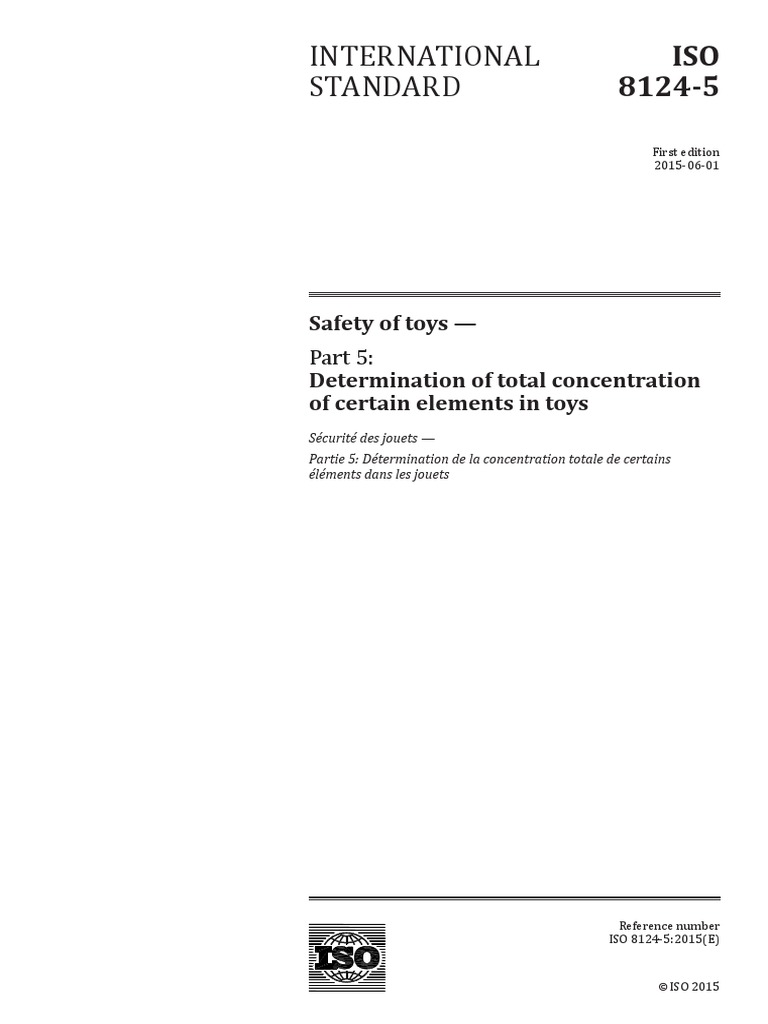 ISO 8124-5-2015 Safety of Toys Part 5 Determination of Total ...