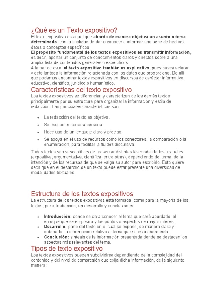 Qué Es Un Texto Expositivo | PDF
