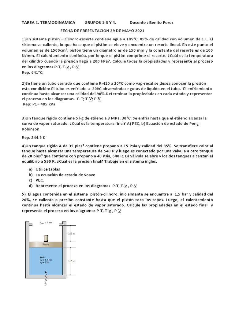 Tarea 1 Termo Gestion - 1-2023 | PDF