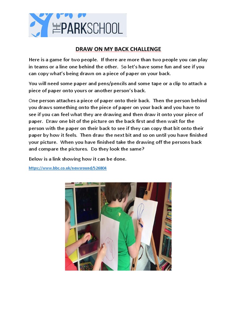 Draw on My Back Challenge Game | PDF | Home & Garden