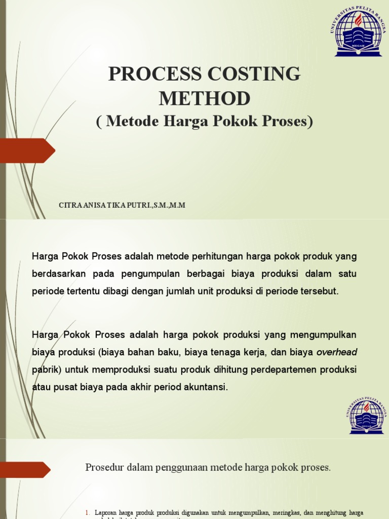 Process Costing Method: (Metode Harga Pokok Proses) | PDF