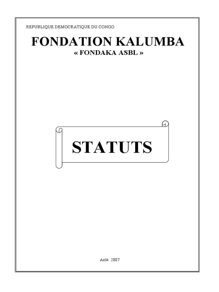 Fondaka-Asbl Statuts | PDF