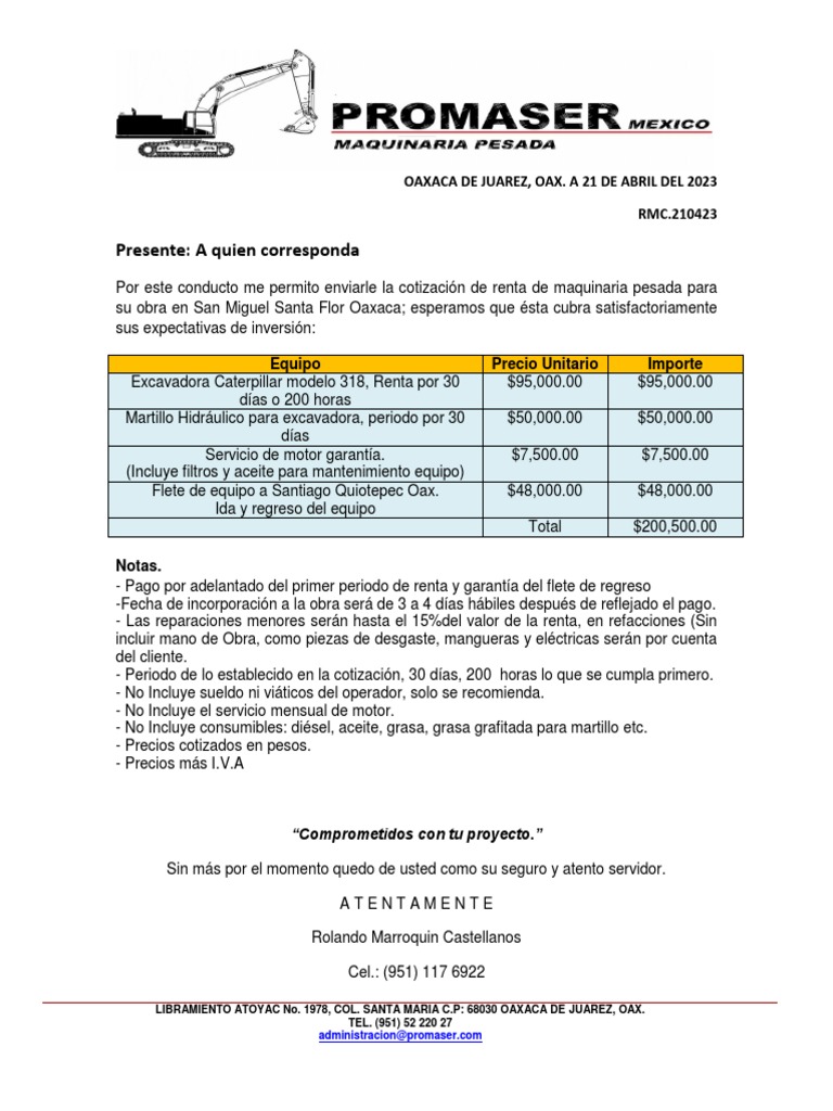 Ejemplo de Cotizacion | PDF