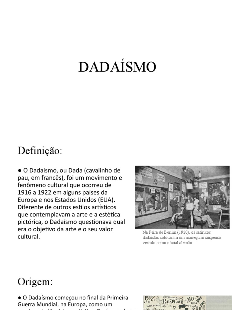 O Que é Dadaísmo: Definição e Origem | PDF | Estética | As artes