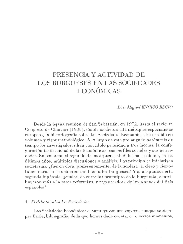 Presencia de Los Burgueses en La Sociedades Economicas | PDF ...