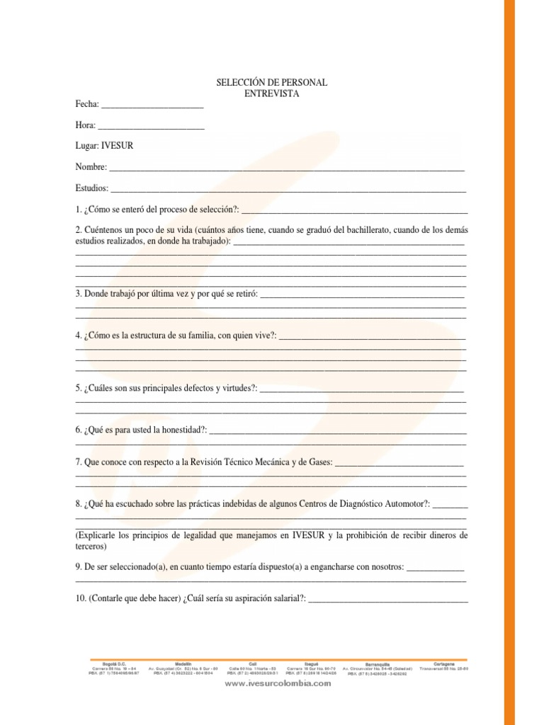 Formato de Entrevista | PDF