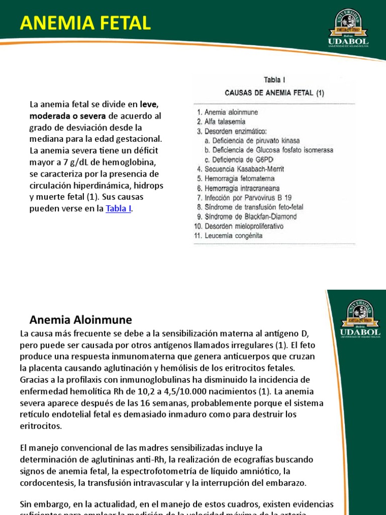 Diagnóstico y Manejo de Anemia Fetal | PDF | Relaciones personales ...