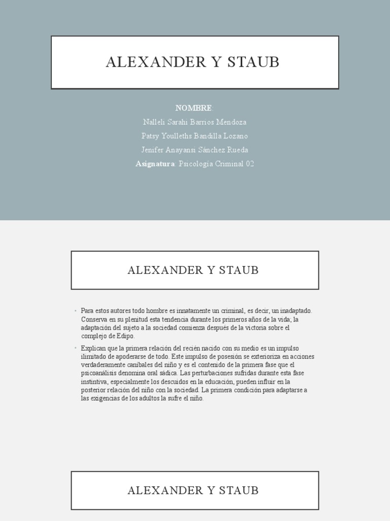 Criminalidad según Alexander y Staub | PDF | Neurosis | Crímenes