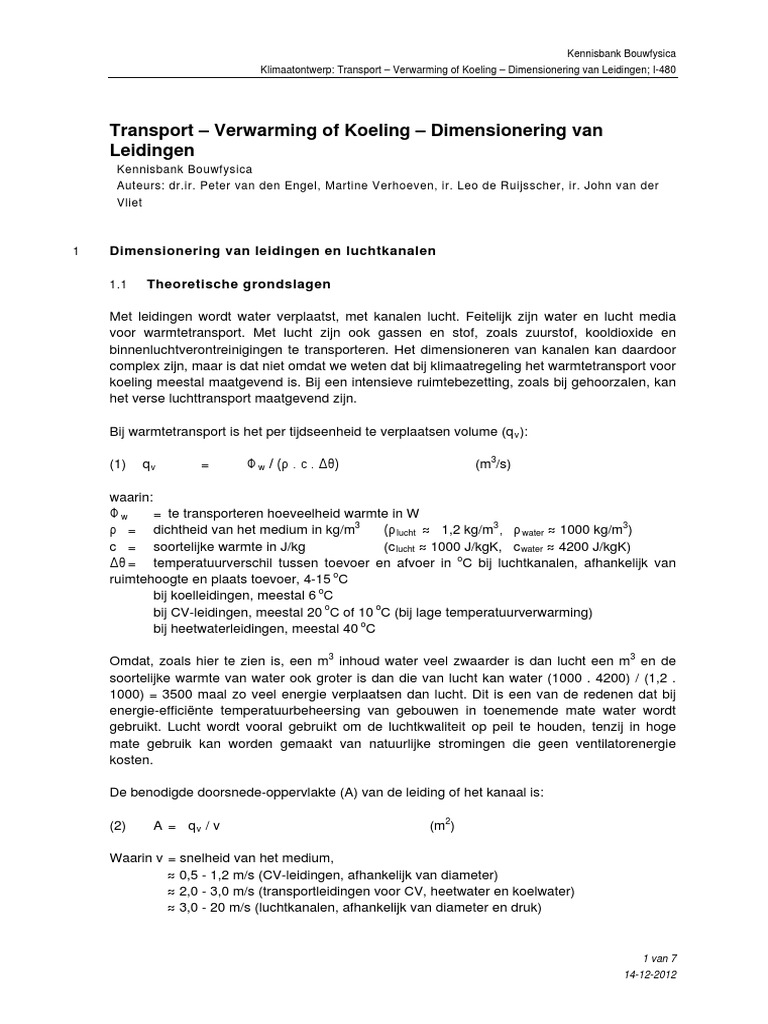 dimensionering leidingen | PDF
