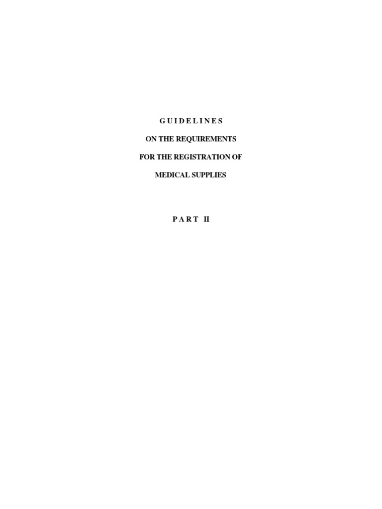 Medical Supplies Registration Guidelines | PDF | Medical Device ...