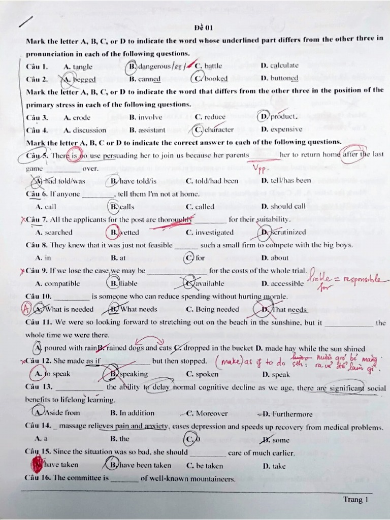 English Test For National Examination | PDF