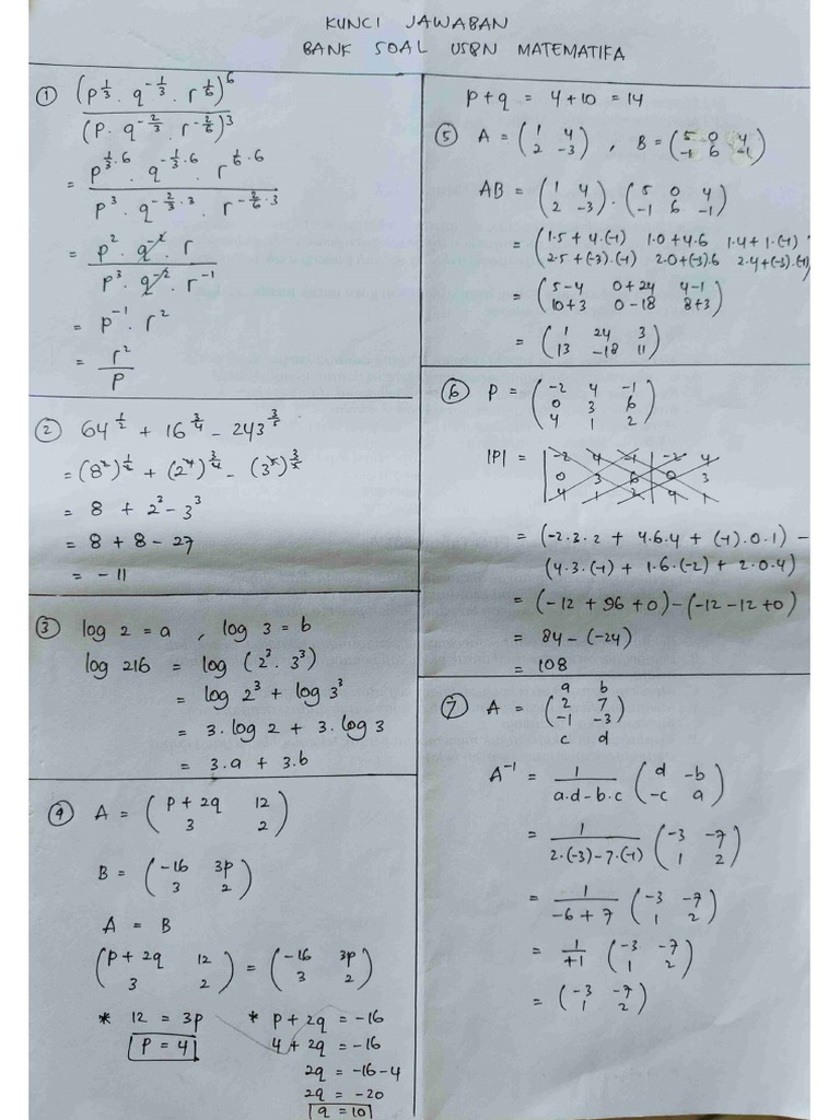 Kunci Jawaban Bank Soal Usbn | PDF