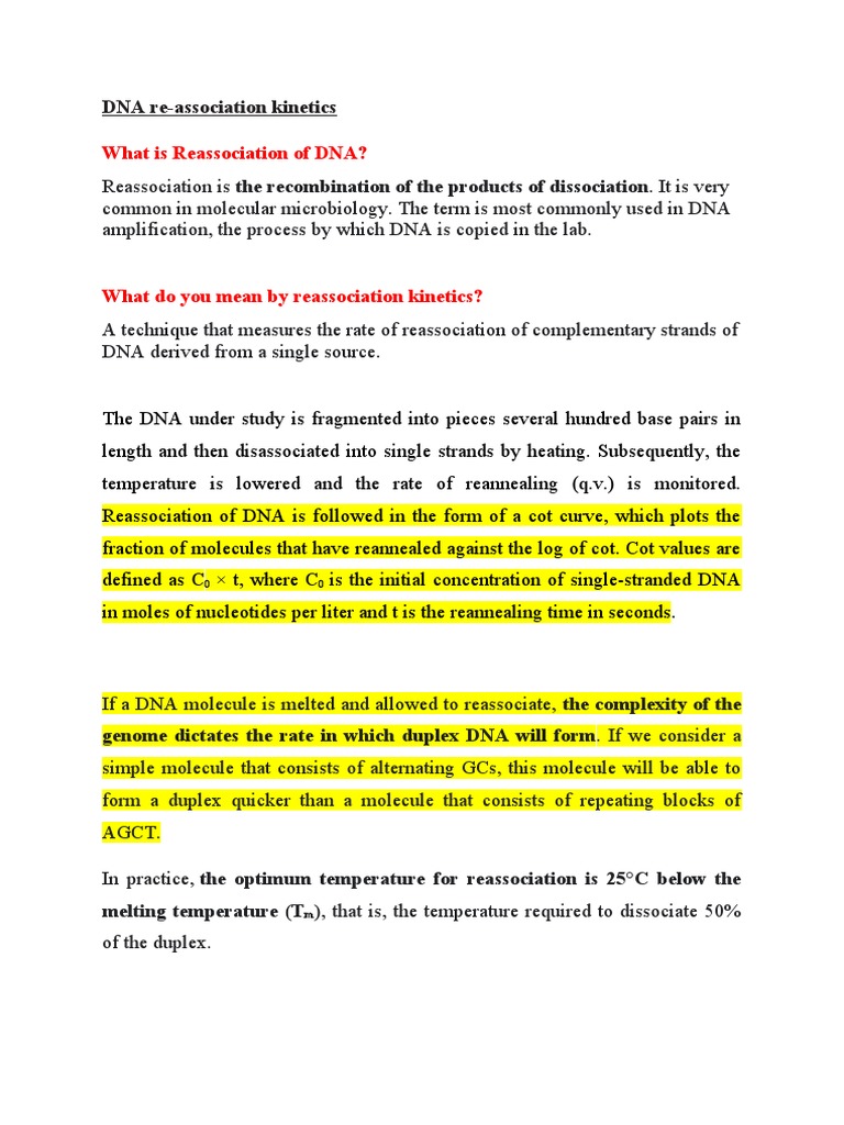 DNA_Kinetics_Reassociation | PDF | Biology | Macromolecules