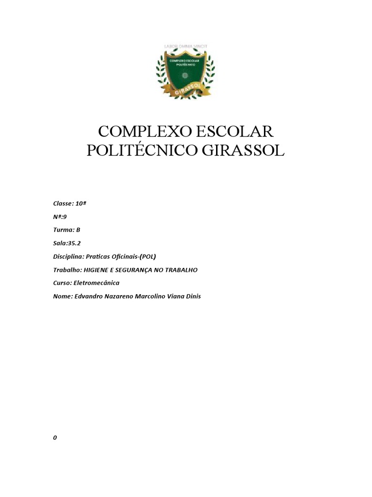 COMPLEXO ESCOLAR POLITÉCNICO GIRASSOL | PDF | Ambiente natural