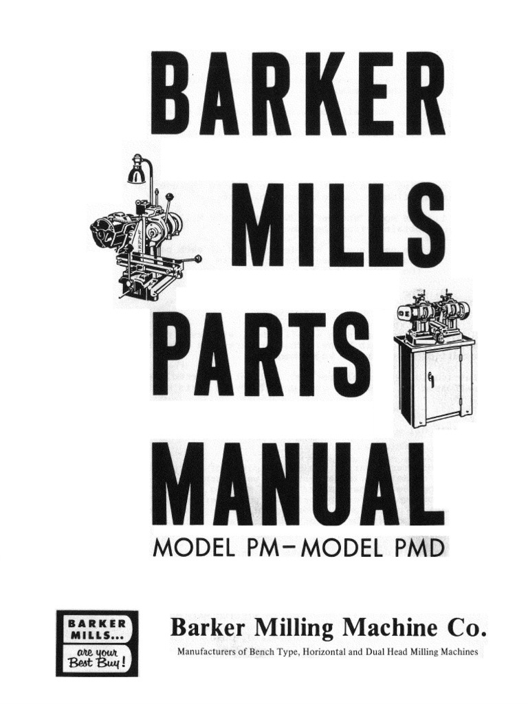 Barker PM Mill Parts Manual | PDF