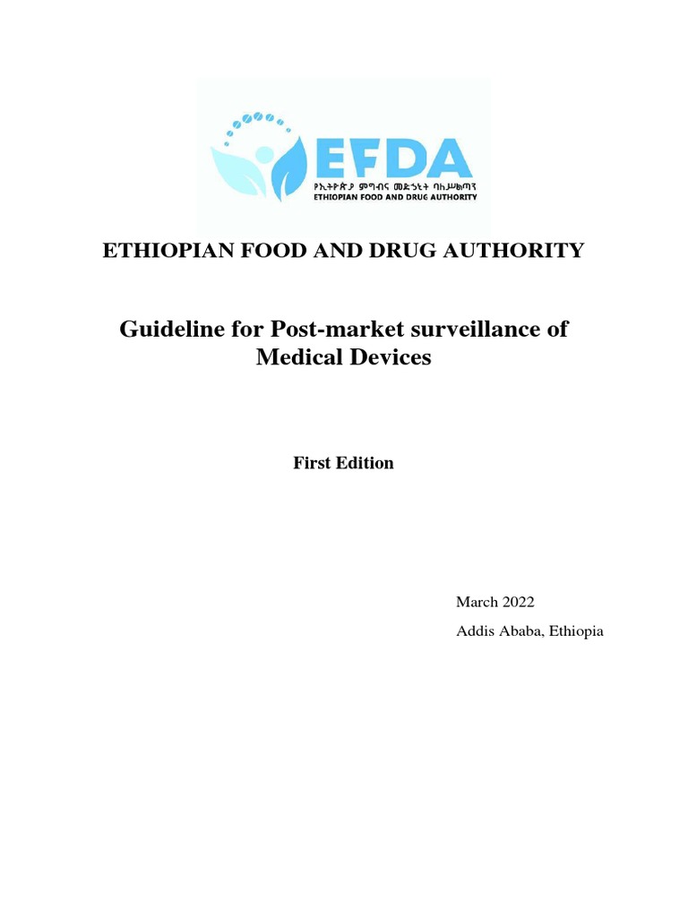 Medical Devices Post Marketing Surveillance Guideline | PDF | Medical ...