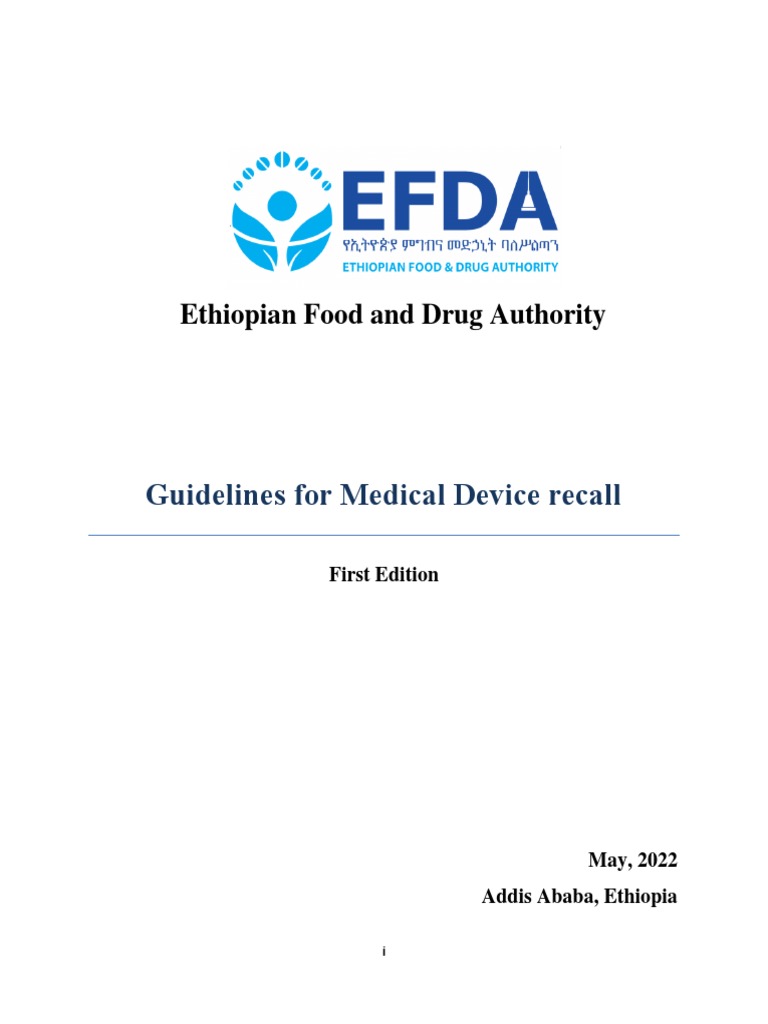 Medical Device Recall Guidelines Ethiopia | PDF | Medical Device | Risk