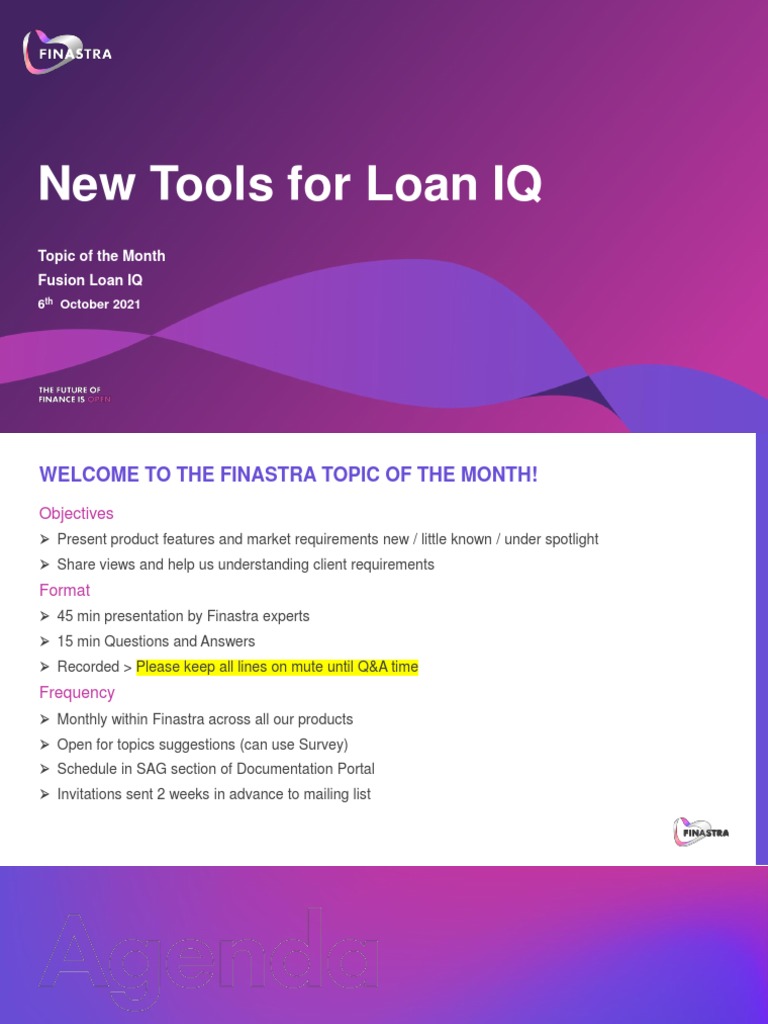 Enhancements in Fusion Loan IQ Tools | PDF