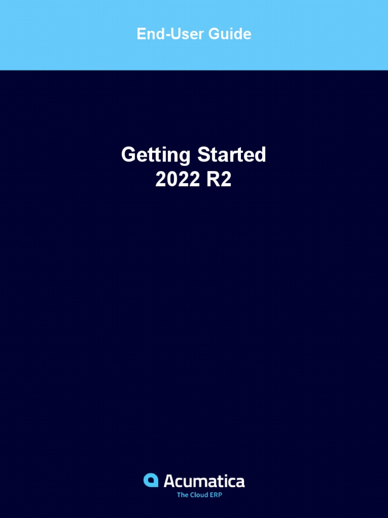 AcumaticaERP GettingStarted | PDF