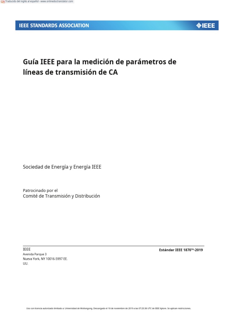 IEEE STD 1870 - 2019 - Guide For The Parameter Measurement of AC ...