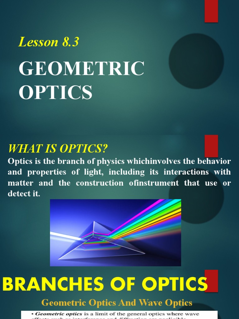 Lesson 8.3 Geometric Optics | PDF