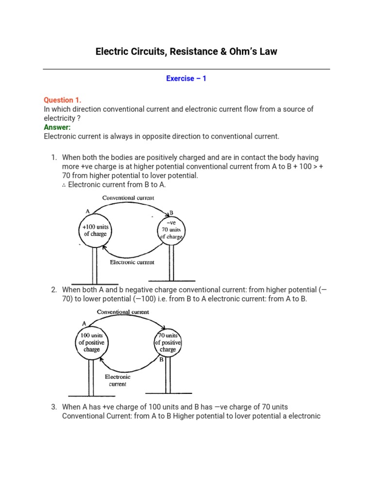 Electric Circuits, Resistance & Ohm's Law: Answer | PDF | Electrical ...