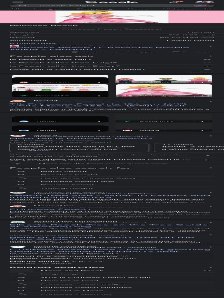 Princess Peach Height and Weight Details | PDF | Mario | Nintendo Games