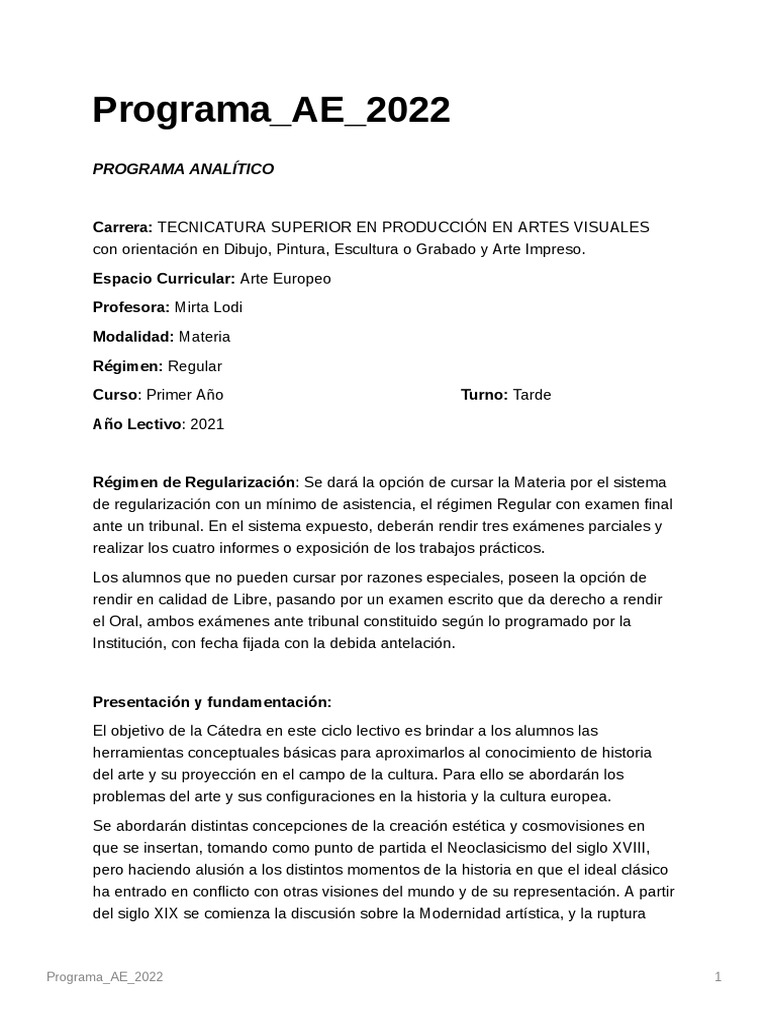 Programa AE 2022 | PDF