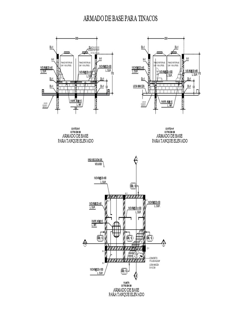 Detalle de Armado de Base para Tinaco | PDF