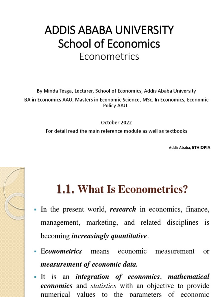 ECO - Chapter 01 The Subject Matter of Econometrics | Download Free PDF | Econometrics | Statistics