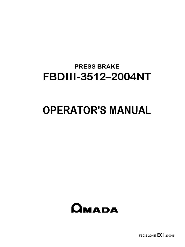 118074-Operator - S Manual FBD35-200NT1 (E01-200009) | PDF | Cartesian ...
