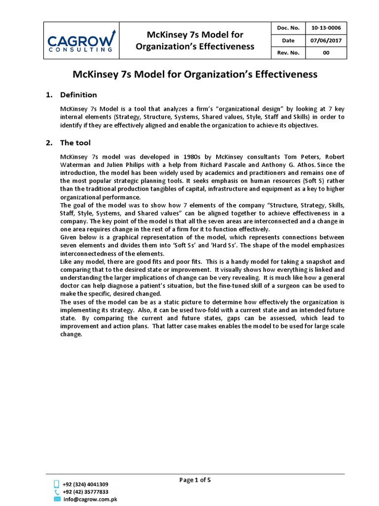 McKinsey 7s Model | PDF | Business
