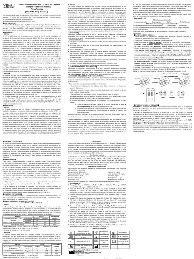 Hiv 1 2 P24x25 All Test | PDF | VIH | VIH / SIDA