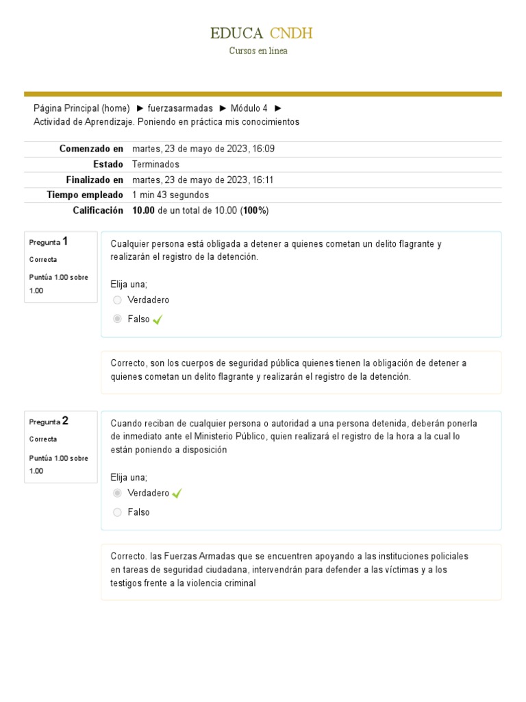 Actividad de Aprendizaje. Poniendo en práctica mis conocimientos_modulo4 | PDF | Policía | Ley ...