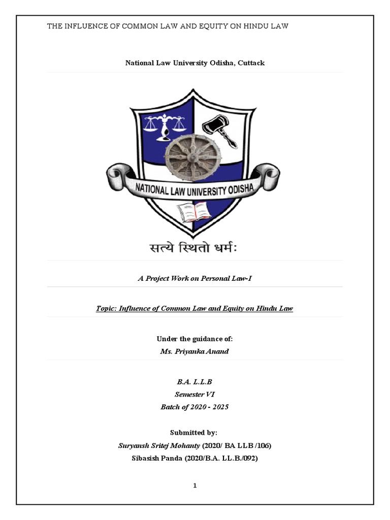 Personal Law Project | PDF