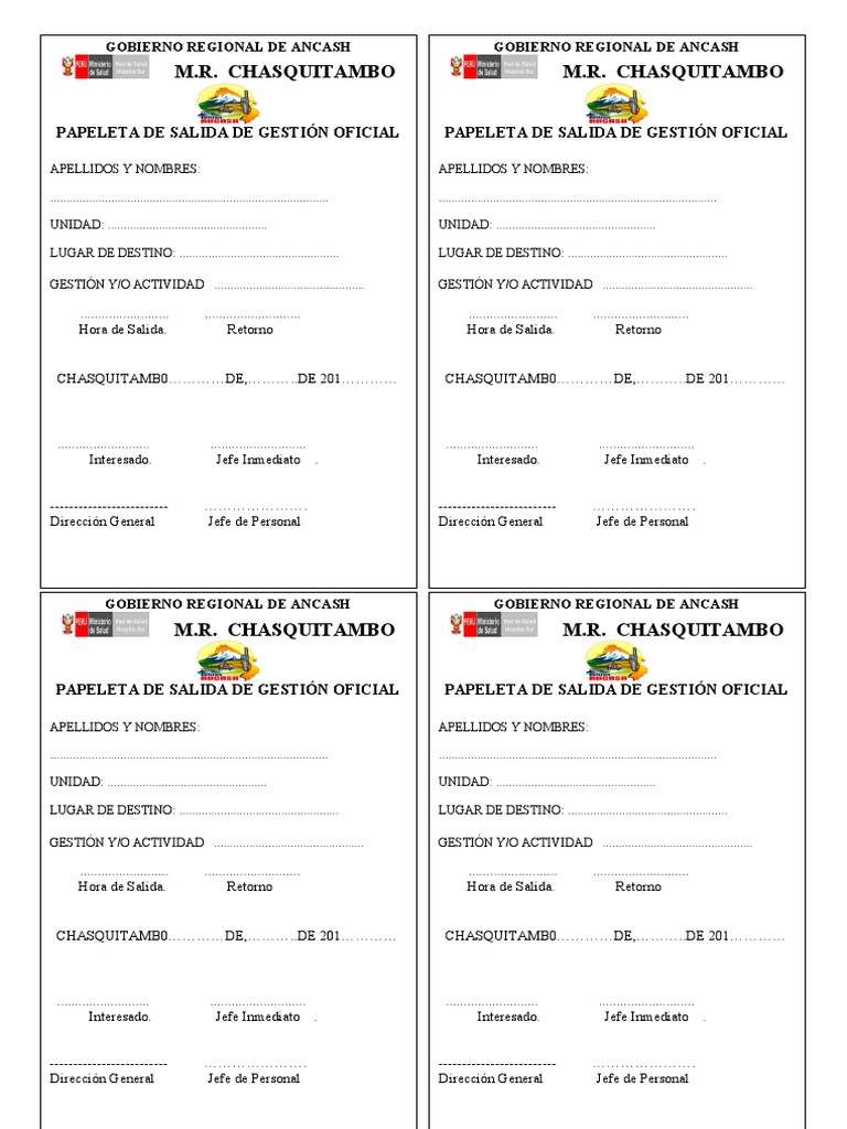 Papeleta de Salida | PDF