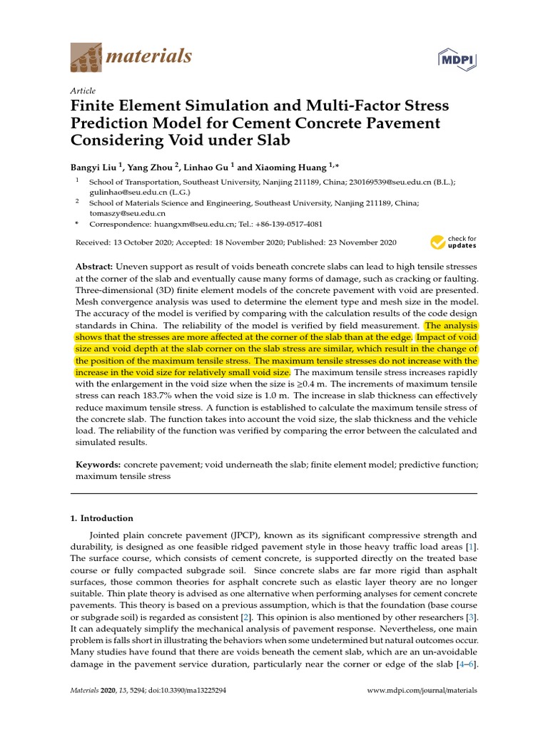 Finite Element Simulation and Multi-Factor Stress Prediction Model For ...