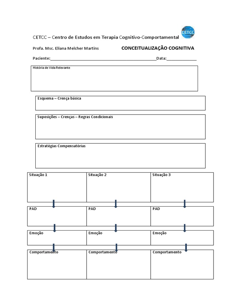 Formulário - Conceitualização de Caso Judith Beck | PDF