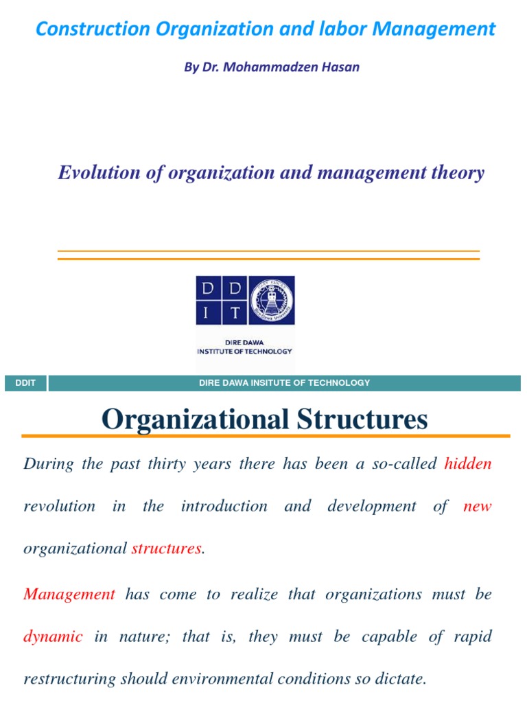 1 - Evolution of Organization and Management Theory | PDF