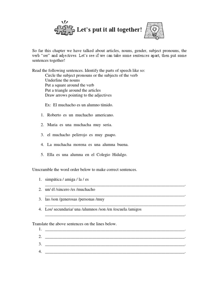 Lets Put It All Together | PDF | Género gramatical | Verbo
