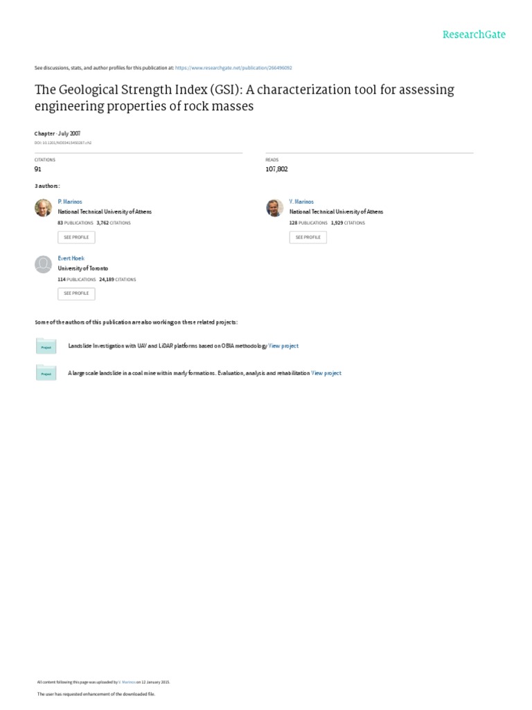 The Geological Strength Index GSI A Characterizati | PDF | Anisotropy ...