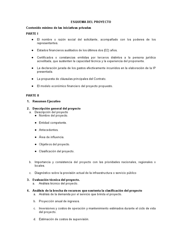 Esquema Del Proyecto | PDF