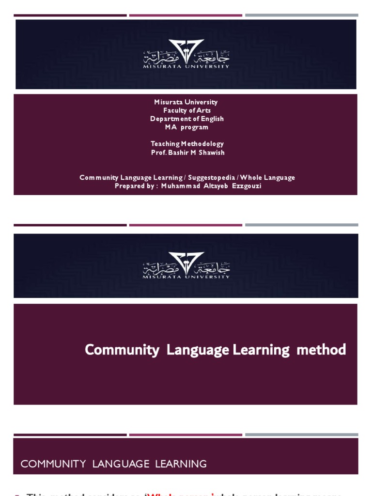 Community Language Learning Suggestopedia Whole Language | PDF ...