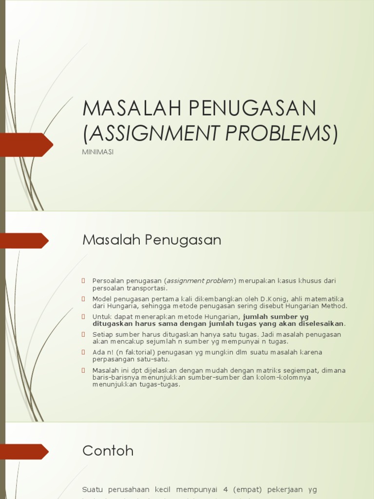 Kelompok H - Masalah Penugasan | PDF