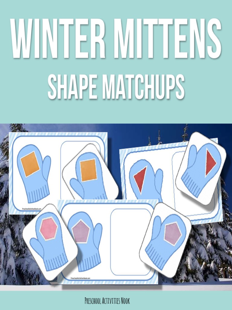 Winter Mittens Shape Matchups by The Preschool Activities Nook ...