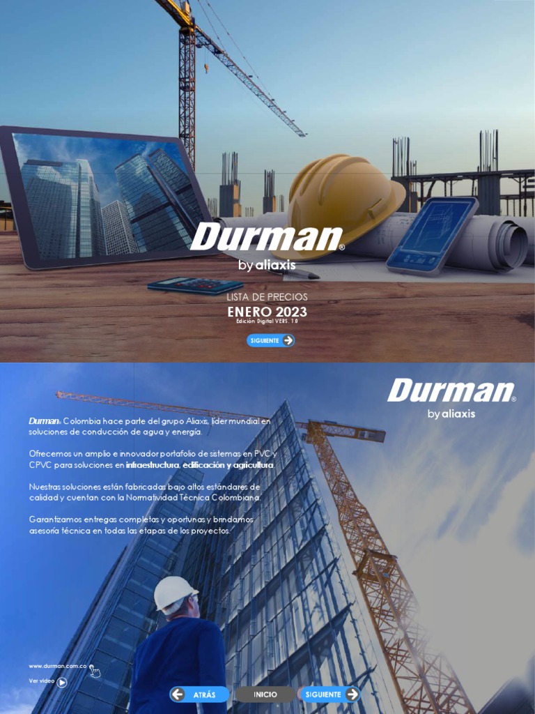 Lista de Precios Digital Durman Colombia ENERO 2023 V1.0 Min | PDF ...