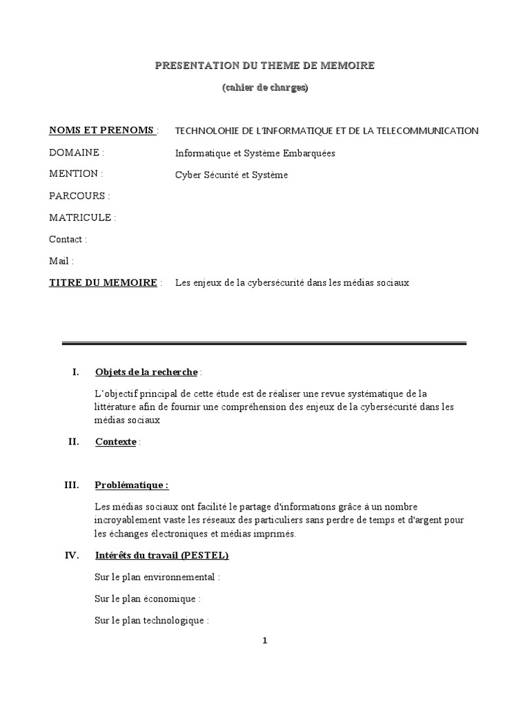 CAHIER DE CHARGE_MODELE | PDF